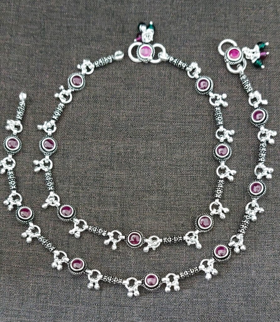 Buy Oxidised pipe silver payal online in india-Silver Siddhi.