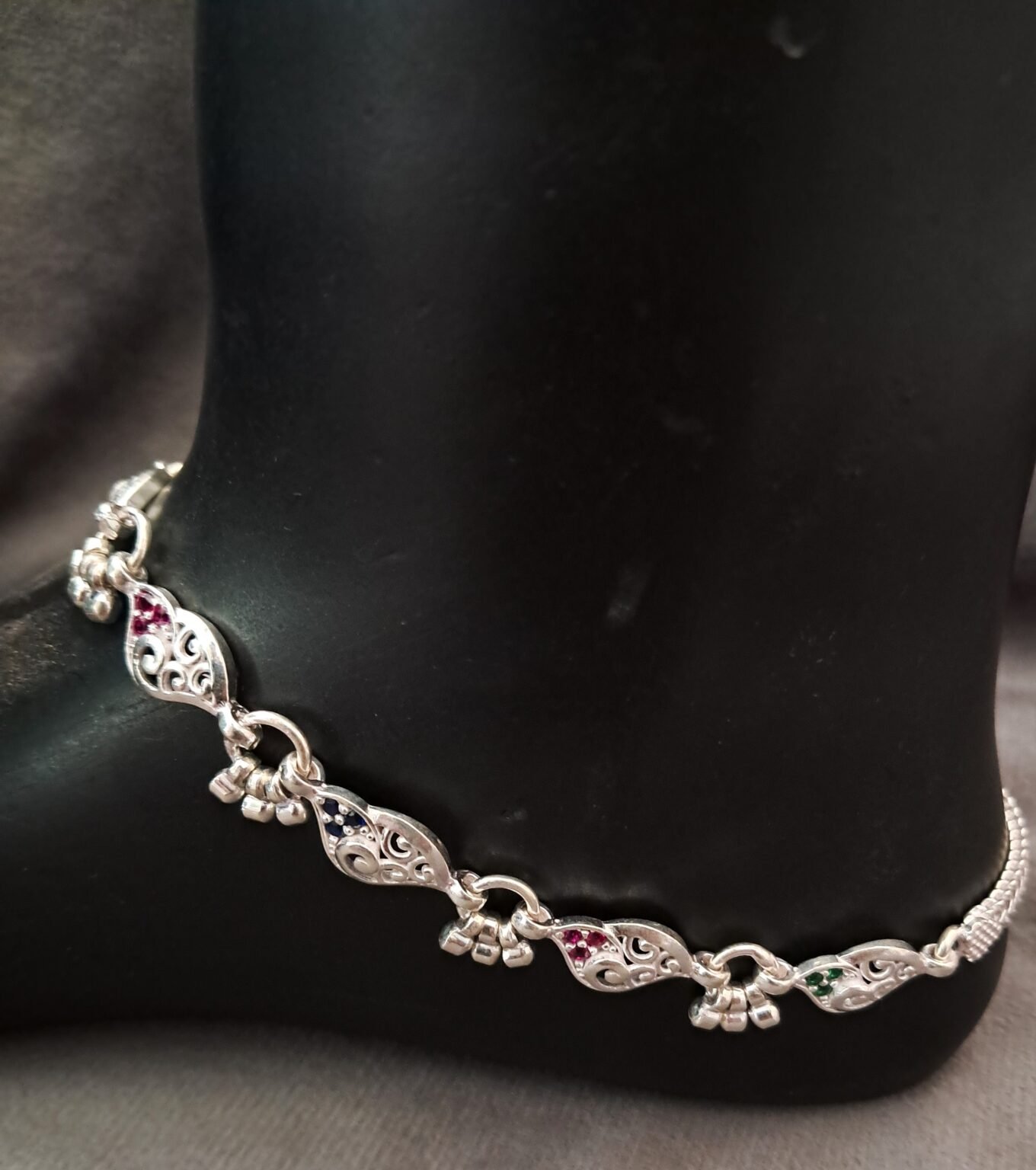 Buy Multi color silver payal Online in India - SILVER SIDDHI